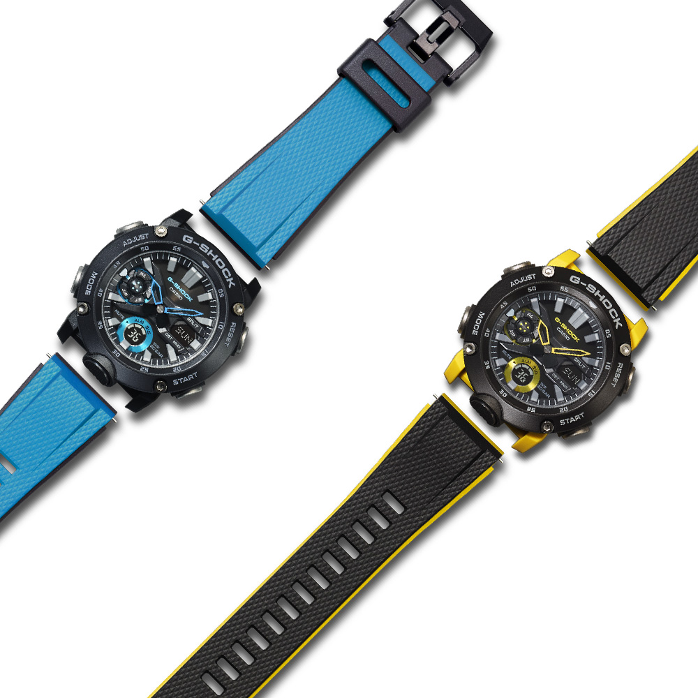 Avec ces bracelets, la G-shock GA-2000 propose 34 possibilités de ...